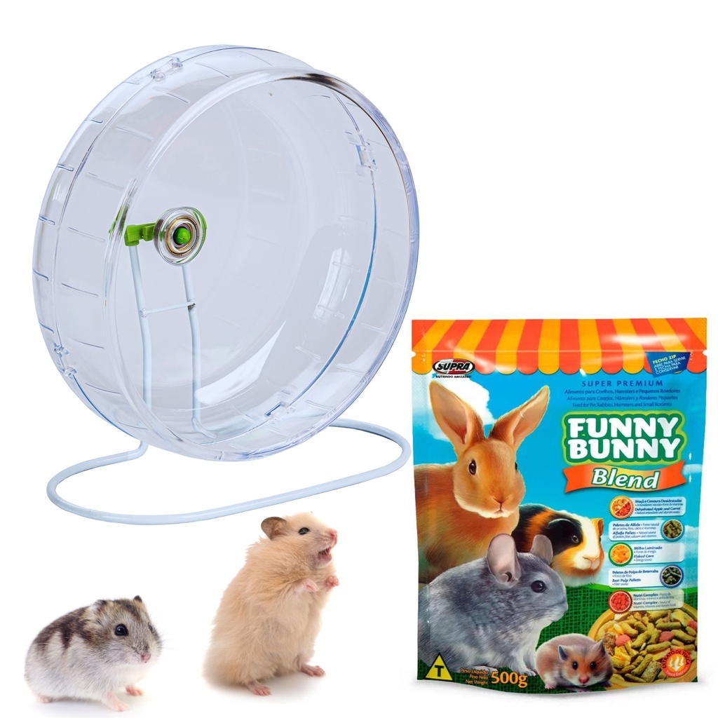 Roda para Hamster Brinquedo com Funny Bunny Ração Blend 500g | Shopee ...