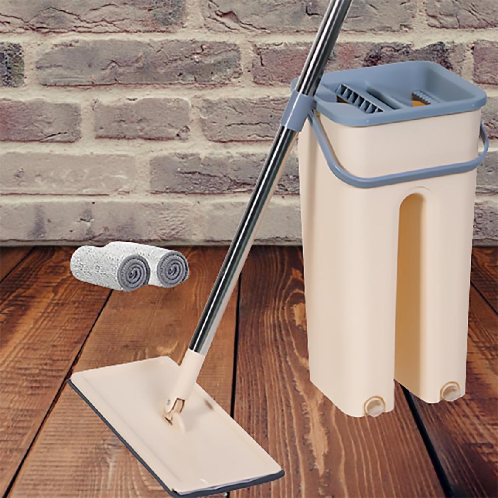Rodo Flat Mop Balde Com Centrifugação De Pano Profissional Clean Linha ...