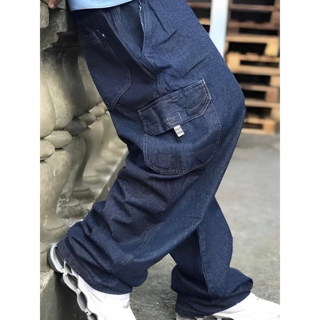 Calca Masculina Cargo Dazzling Jeans Balao Extra Grande Bolso Original