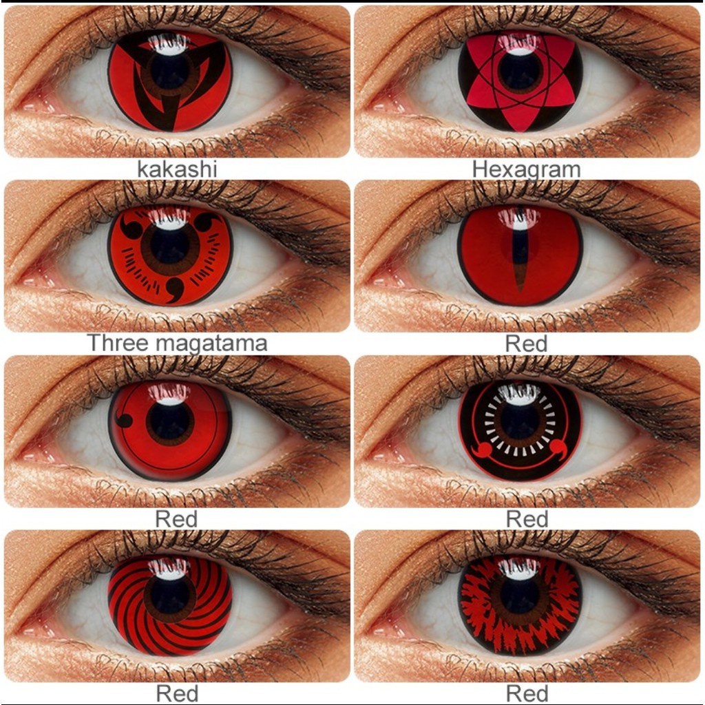 1 Par de Lente Contato Naruto Shippuden / Saske / Obito / Madara ...
