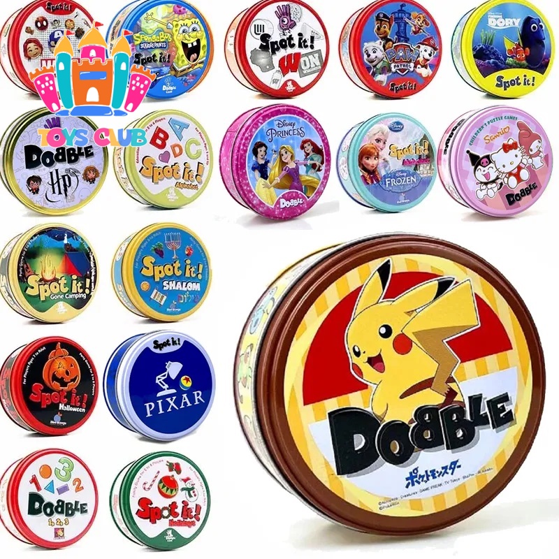 Dobble Cards With Metal Box For Kids, Game Toy, Spot It, Animals Jr ...
