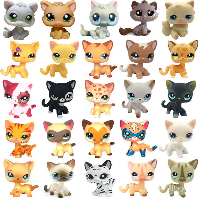 LPS CAT Rare Littlest pet shop Brinquedos Mini Stands Cabelo Curto ...