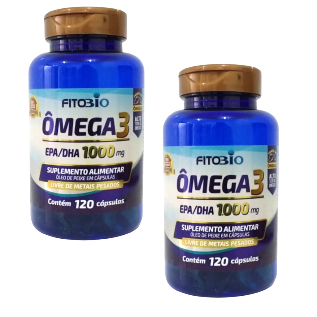 Kit C/2 Fitobio Omega 3 1000mg 120caps | Shopee Brasil