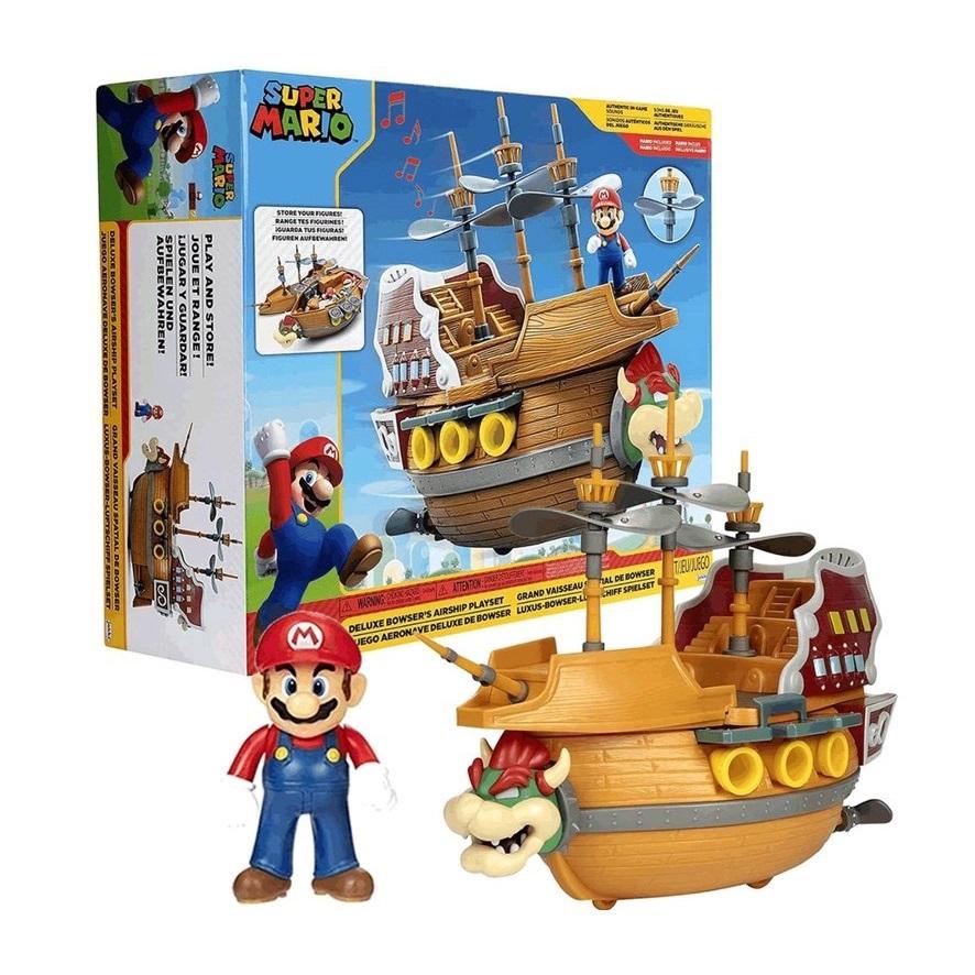 Super Mario Barco Voador do Bowser Playset Deluxe 3021 Candide | Shopee ...