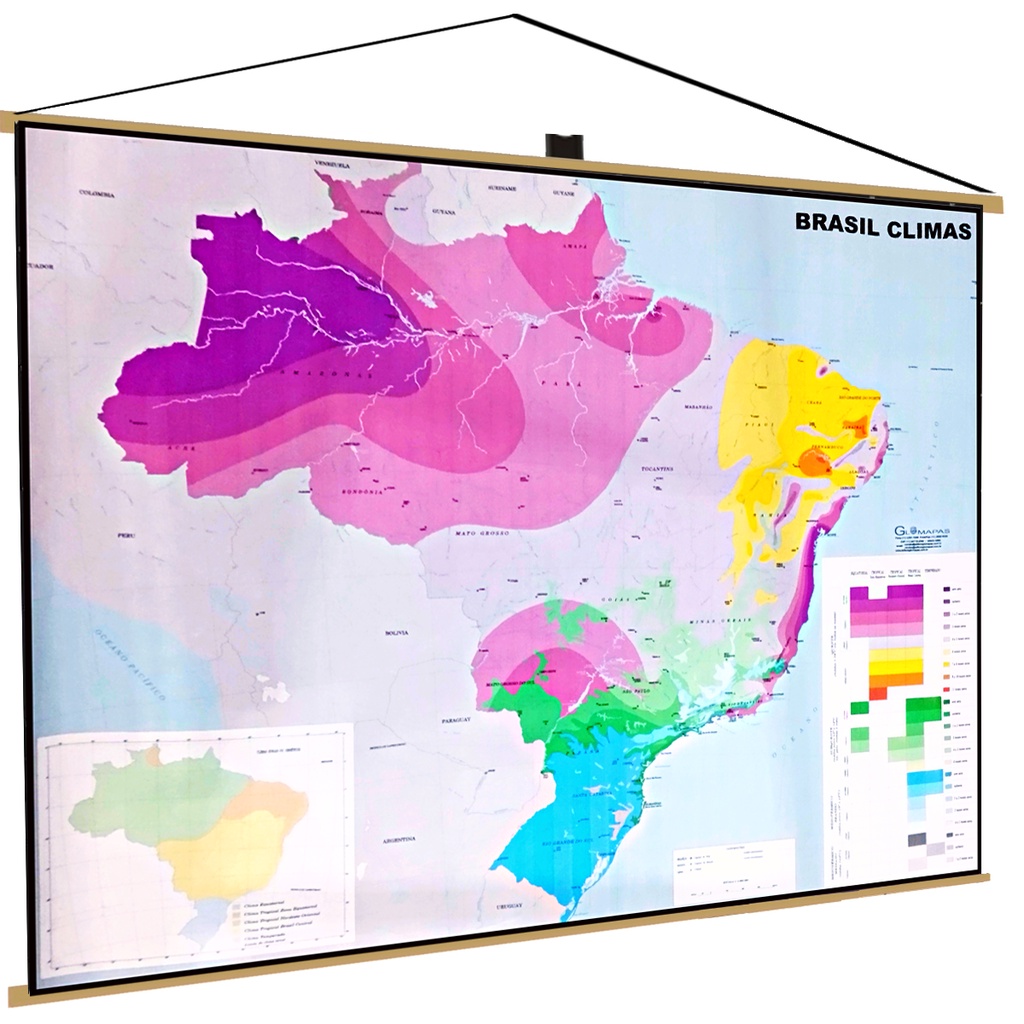Banner Mapa Do Brasil Climas Escolar Poster Geográfico Politico ...