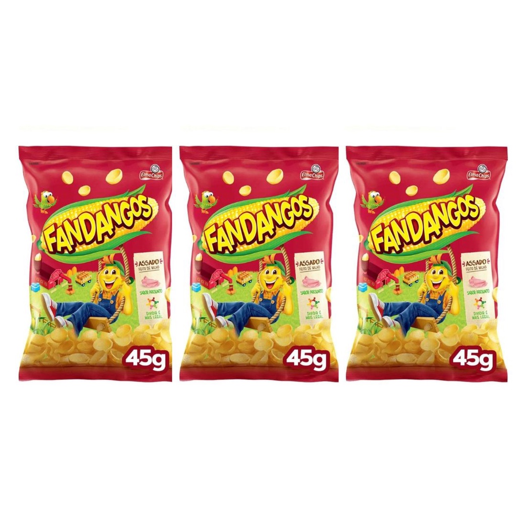 3 Salgadinhos Fandangos Presunto Elma Chips de Milho 45G | Shopee Brasil