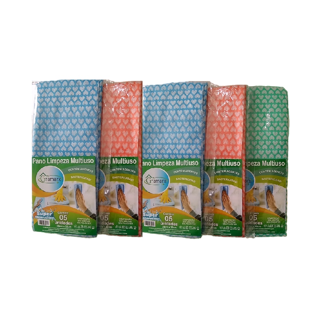 Kit 5 Multiuso Com 5 Panos De Limpeza Tipo Perflex | Shopee Brasil