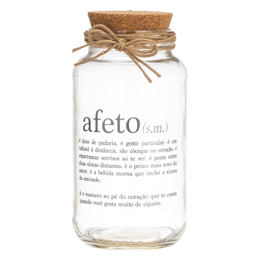 Pote De Vidro 550ml Hermético Organizador Decorado Afeto com frases ...