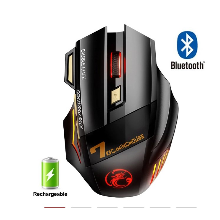Mouse Bluetooth Recarregavel Wireless Gw-x7 Rgb 7 Botoes | Shopee Brasil