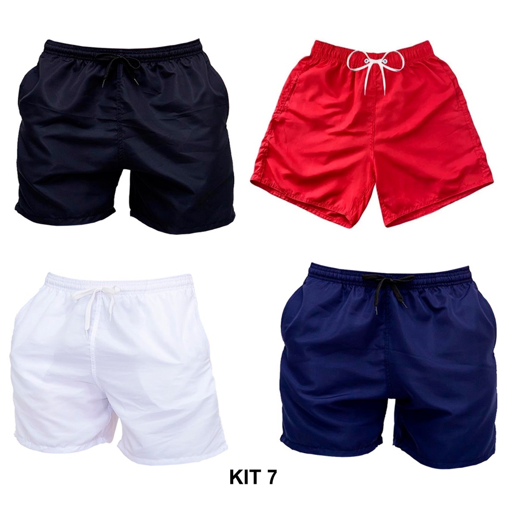 Short Tactel Masculino Kit Com 4UN Mauricinho Praia Esporte | Shopee Brasil