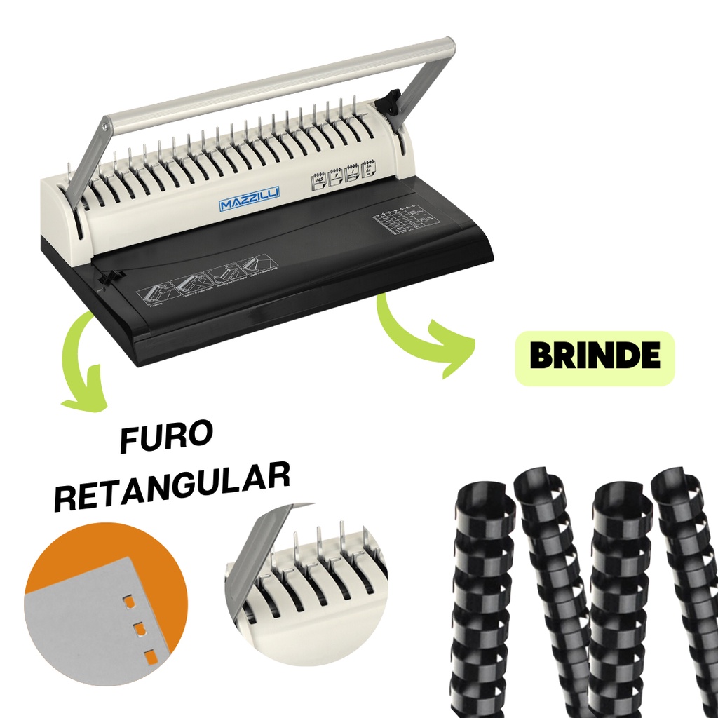 Encadernadora Perfuradora Para Espiral A4 Manual | Shopee Brasil