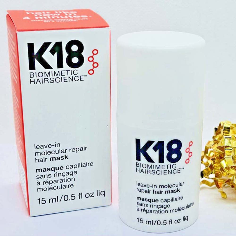 K18 Biomimetic Hairscience Leave In Molecular Repair Hair Mask - 15ml | Shopee Brasil