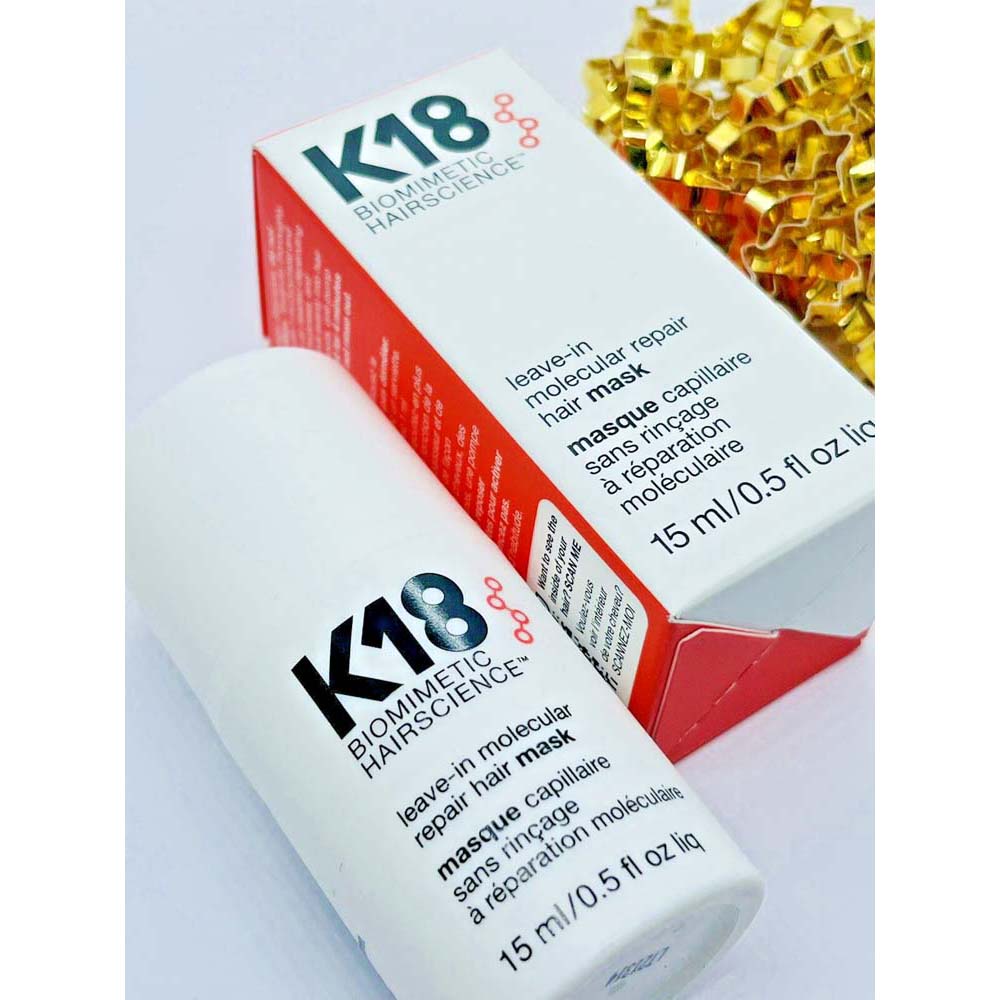 K18 Biomimetic Hairscience Leave-In Molecular Repair Hair Mask 15ml | Shopee Brasil