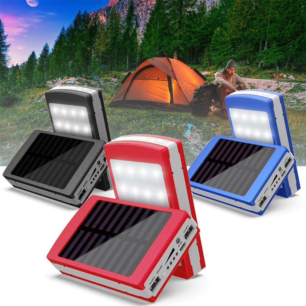 AgC_ Portable Luz Solar LED Dual USB Power Bank DIY Estojo Externo Sem ...