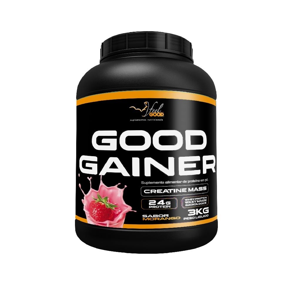 Suplemento Alimentar Feel Good Gainer Sabor Morango de 3kg | Shopee Brasil
