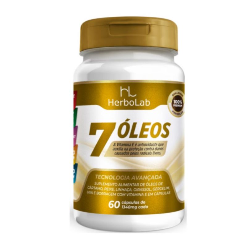 7 Óleos - 60 Cápsulas 1340mg HerboLab: Complemento Nutricional para sua ...