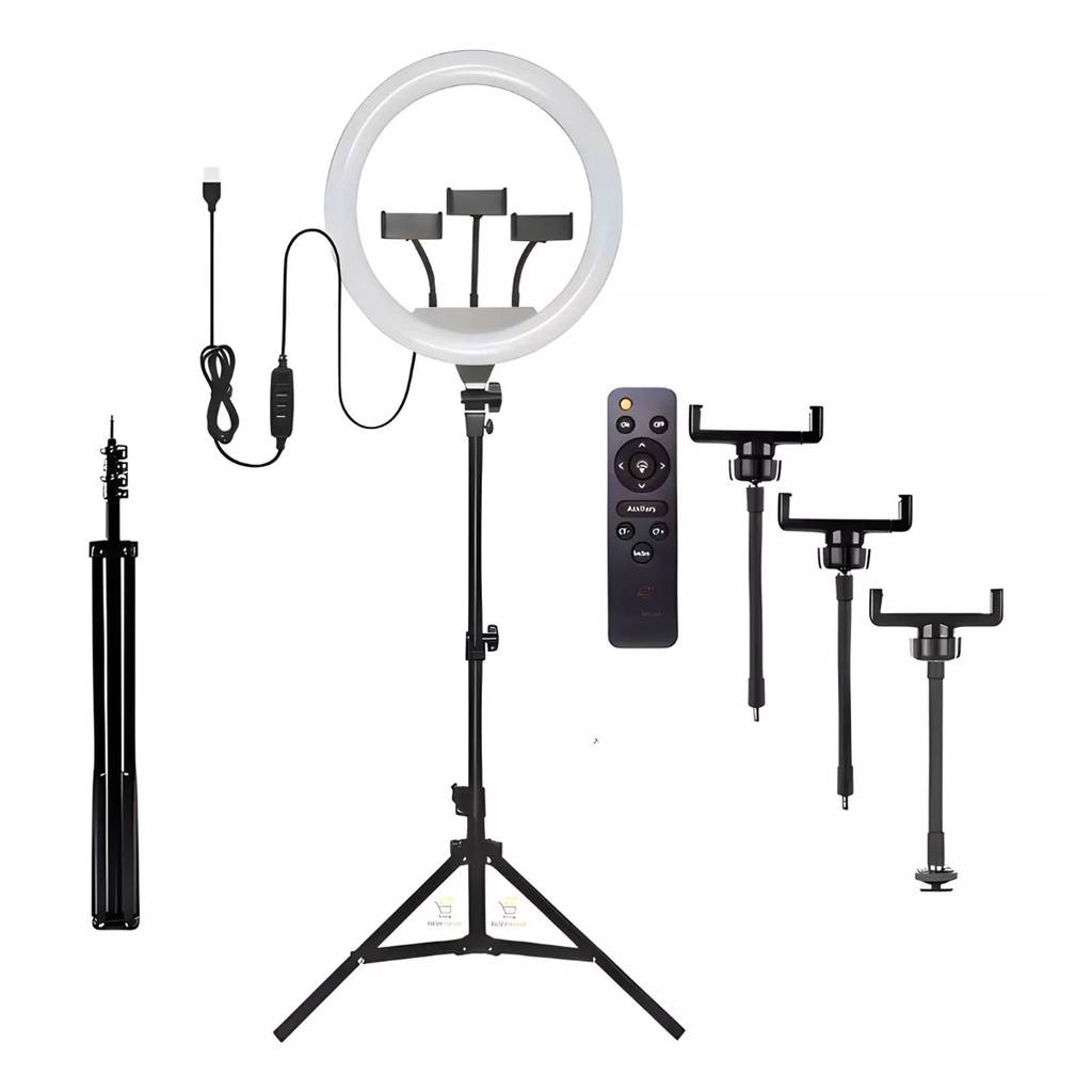 Iluminador Ring Light 14 Polegadas 36 cm Profissional + Tripe 2m e 1 Suporte De Celular - Ring ...