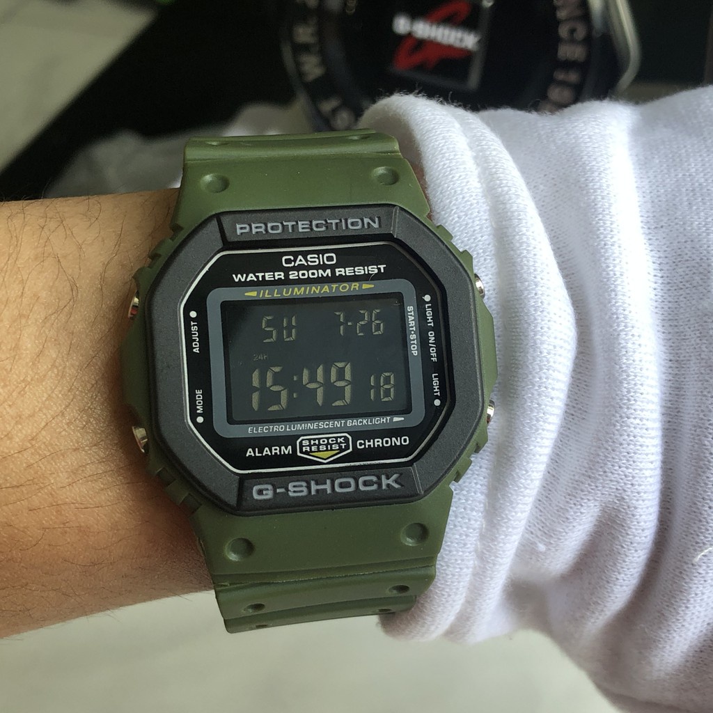 G shock Japão */Relógio De Choque DW-5600 Dw5600 Petak Masculino Digital Dw5610 Verde Exército ...