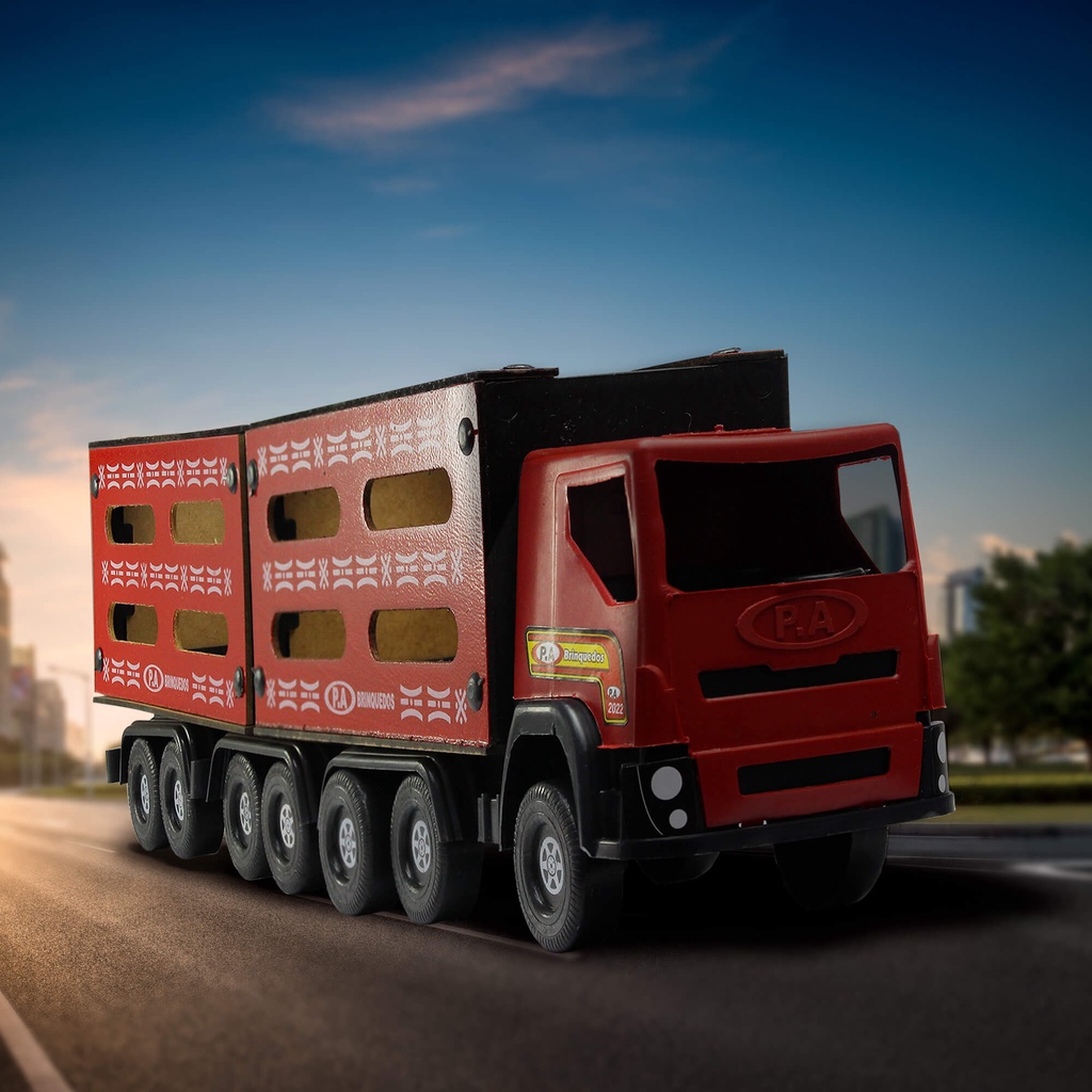 Caminhão Carreta Boiadeiro Bitrem Baú Roda Livre - Brinquedo | Shopee ...