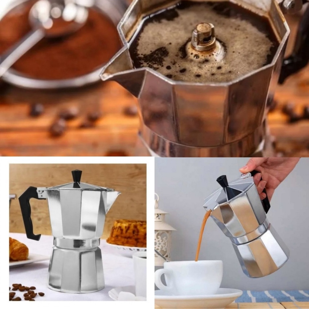 Cafeteira Italiana Tradicional Moca Melhor Cafeteira de Alumínio Moka ...