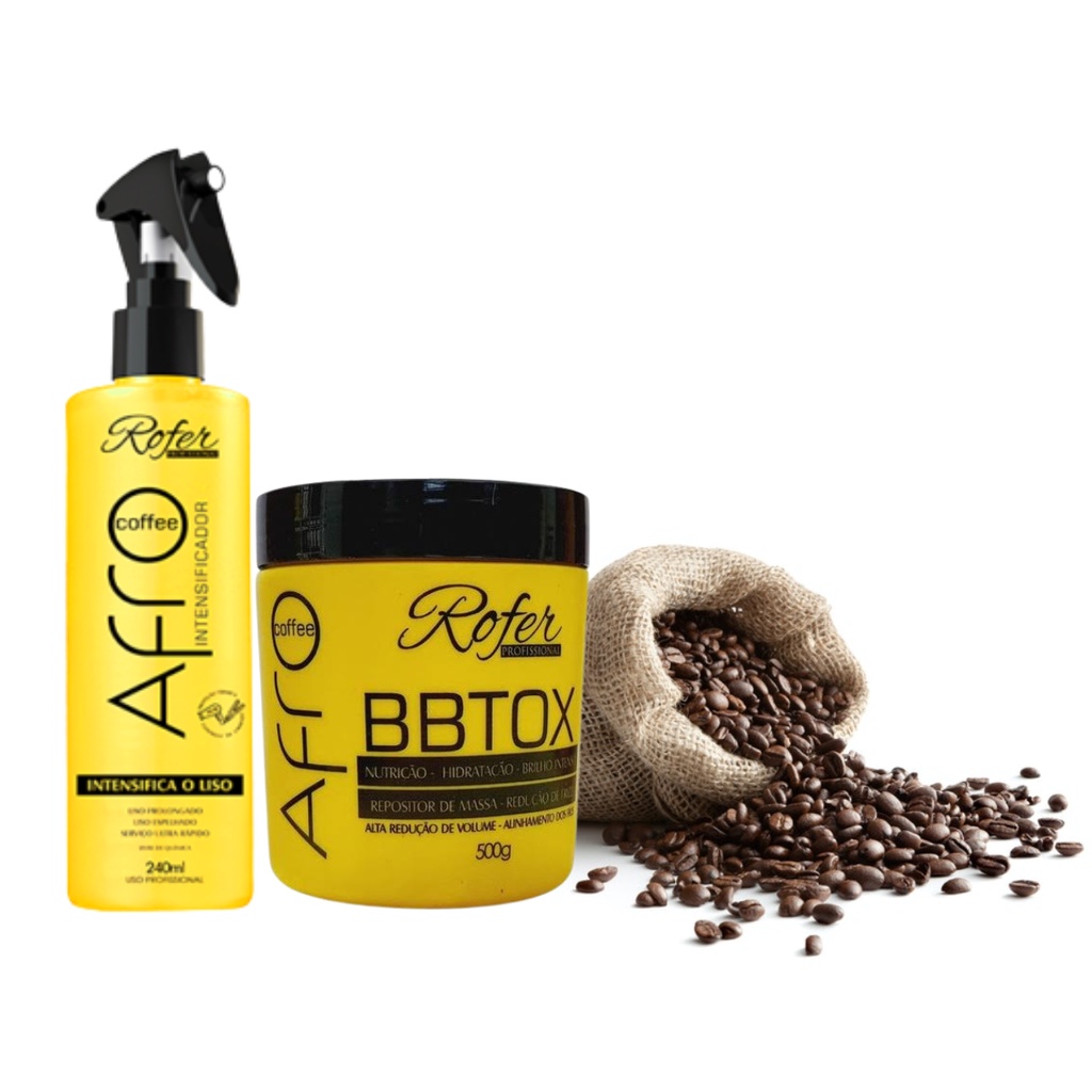 Botox Afro Coffe 500gr + Intensificador Afro Coffee Rofer | Shopee Brasil