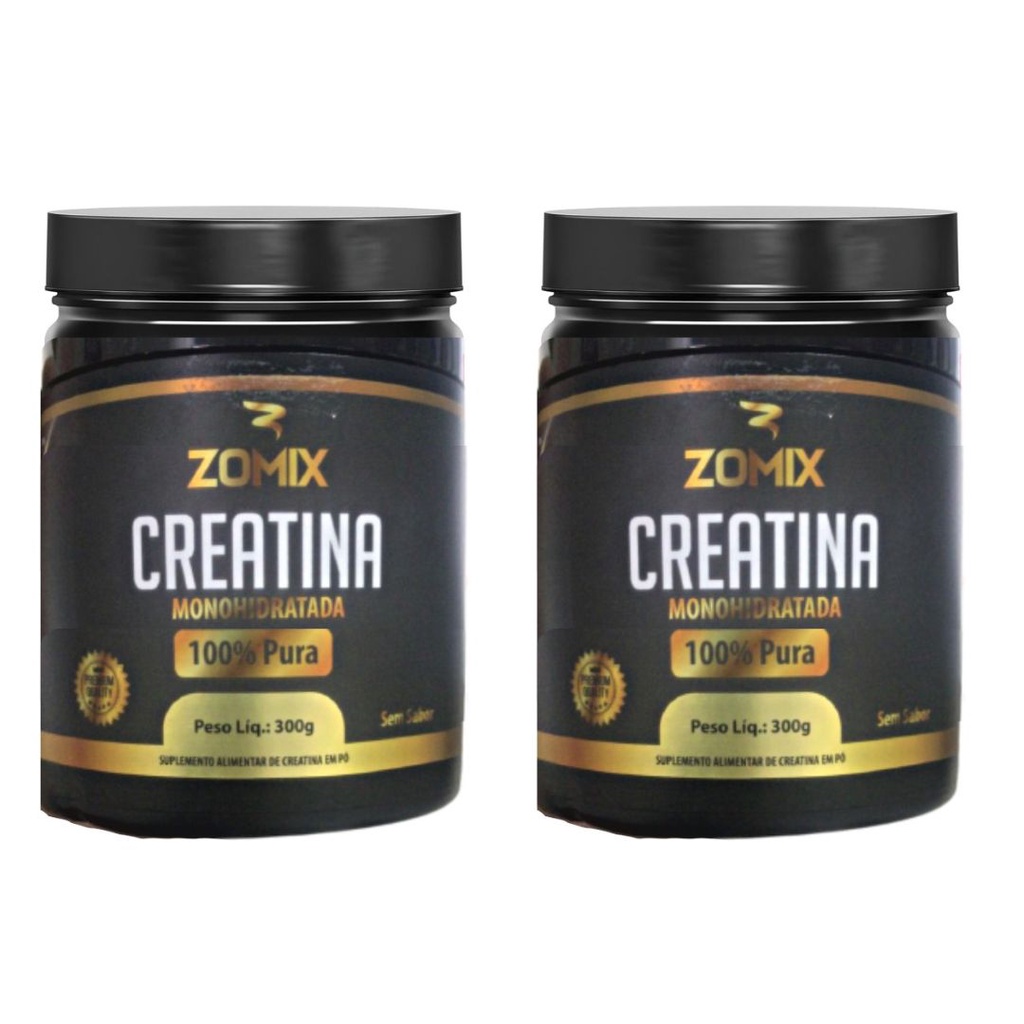 Kit com 2 Creatina Zomix 100% pura 300g | Shopee Brasil