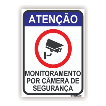 Placa Monitoramento Por Camera de Segurança 35x25 | Shopee Brasil