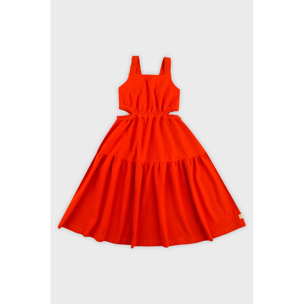 Vestido Midi Playground Infantil em Malha Florence Laranja | Shopee Brasil