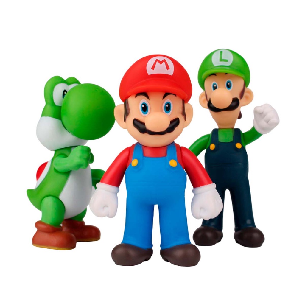 Super Mario Boneco Do Mario World Luigi Yoshi Action Figure | Shopee Brasil