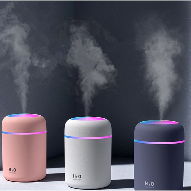 Umidificador De Ar H2O Portátil Usb Ultrassônica 300ml Coloridos LED ...