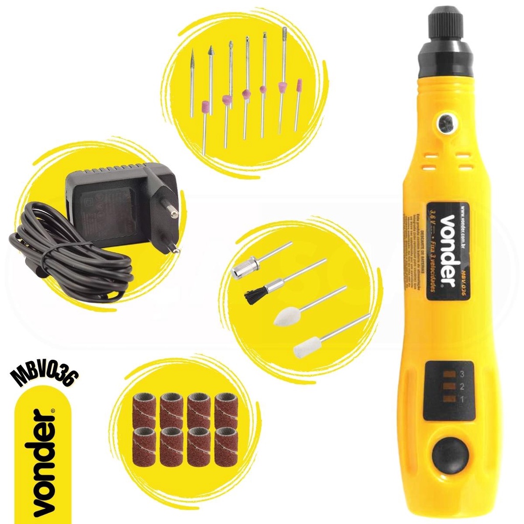 Micro Retífica Profissional Para Acabamentos 100V/240V 50Hz/60Hz ...