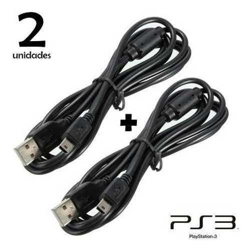 Kit 2 Cabos Usb Para Carregar Controle De Ps3 Com 1.8 Metros | Shopee ...