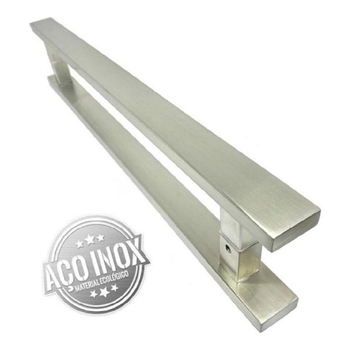 Puxador Inox Duplo Para Porta Barra Chata 40 Cm | Shopee Brasil
