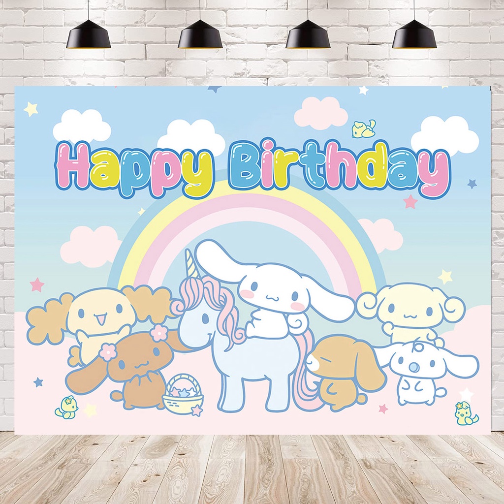 Sanrio Cinnamoroll Aniversário Banner Festa De Decoração Fotografia De ...