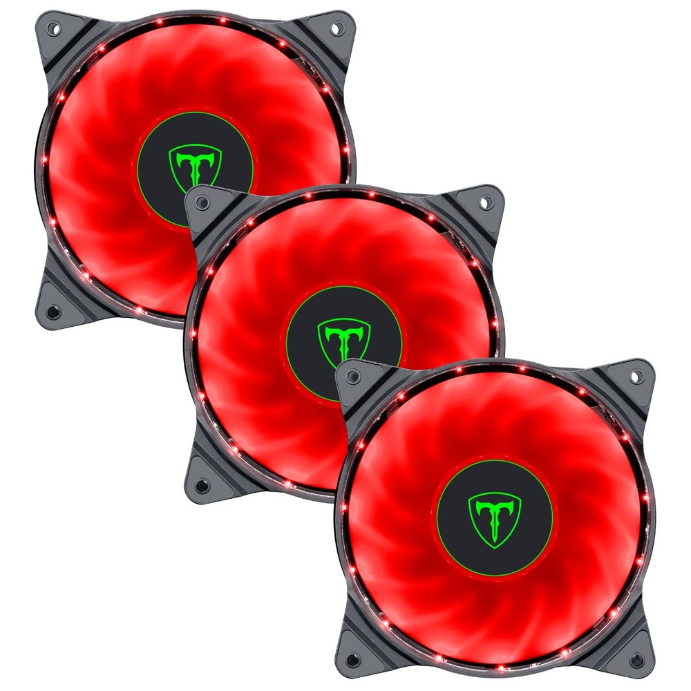 Kit 3 Fans Para Gabinete Led Vermelho 120mm 12x12x2,5 TGF300R - T ...