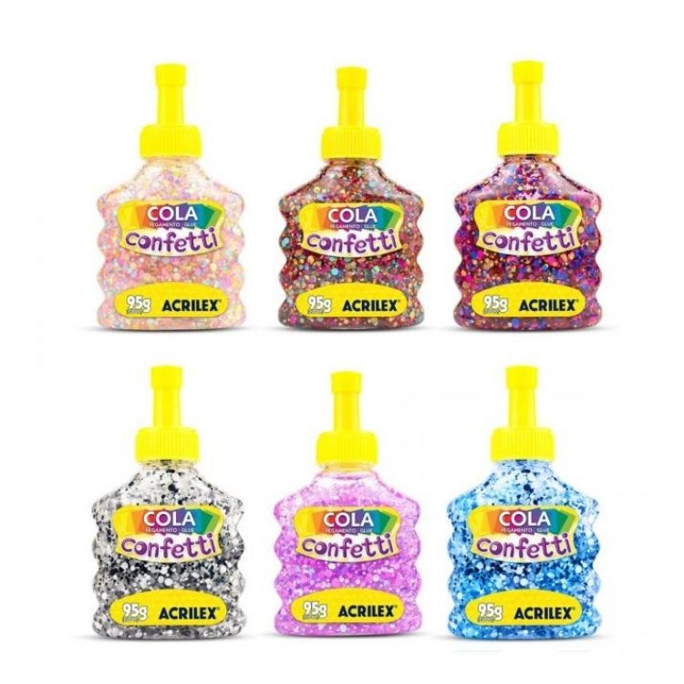 Cola Confetti 95g ACRILEX | Shopee Brasil