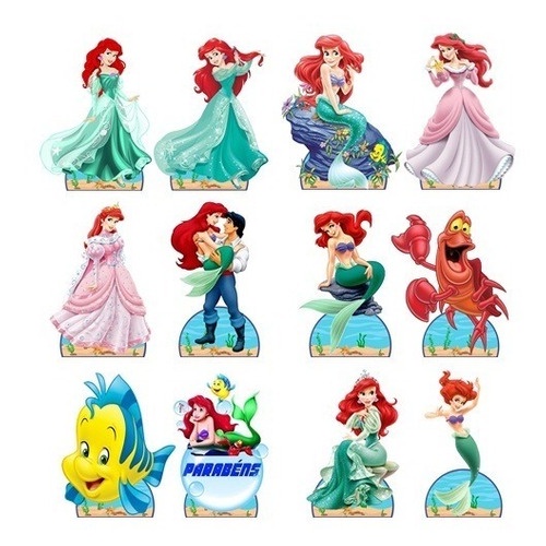 Decoração De Festa Pequena Sereia -10 Displays De 20cm jhjgh jkhjk ...