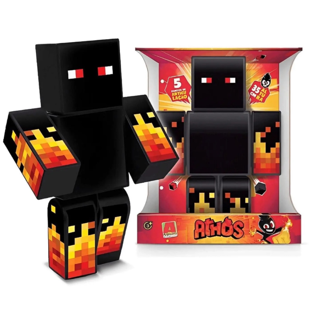 Brinquedo Boneco Youtuber Athos Minecraft Articulado 35CM | Shopee Brasil