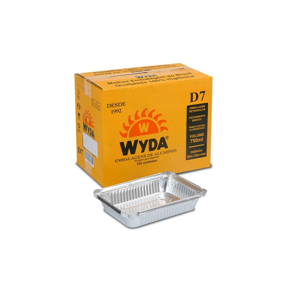 D - 7 Embalagem Alumínio *SEM* Tampa Com 100 750ml - Wyda | Shopee Brasil