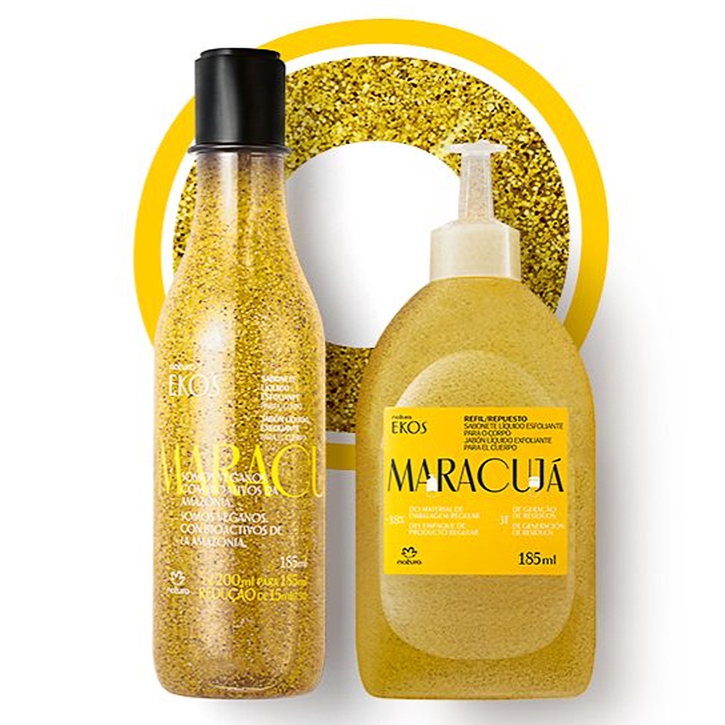 Kit Sabonete Líquido Esfoliante Ekos Maracujá Natura + Refil | Shopee ...