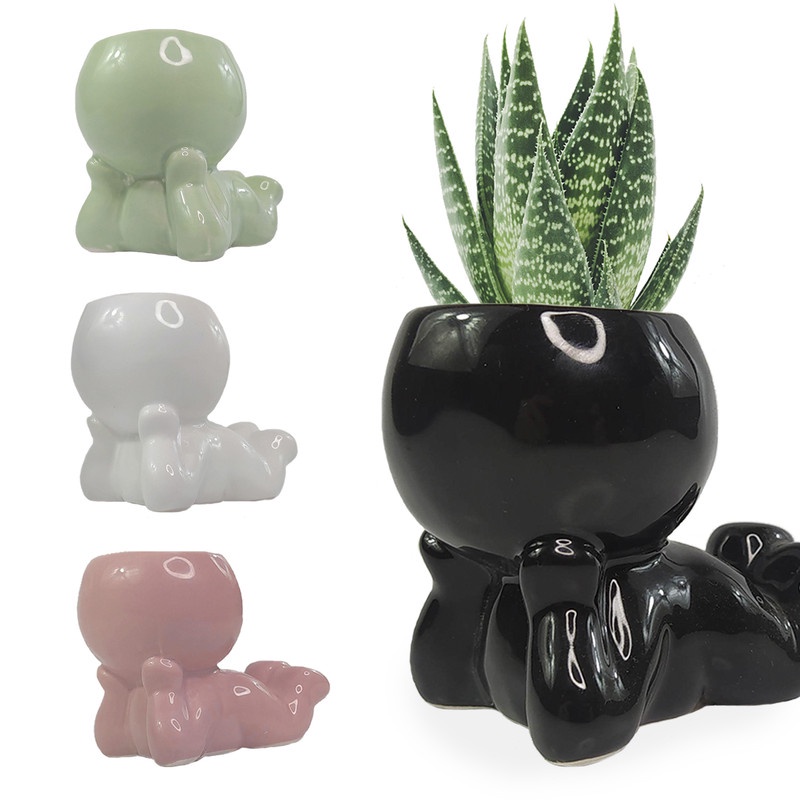 Vaso Decorativo em Cerâmica para Plantas - Bob Robert Deitado | Shopee ...