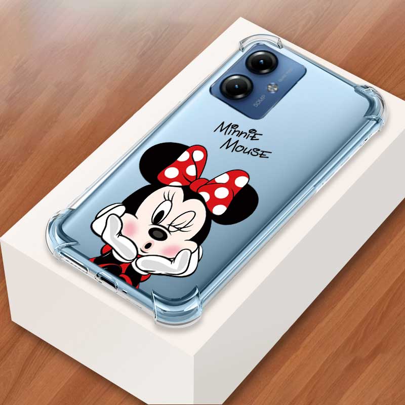 Motorola MOTO G54 G84 G14 Full Clear Minnie Mouse Crystal Air Corner ...
