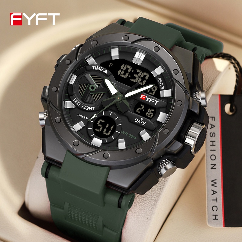 FYFT Sports Brand Fashion Luxury Waterproof Men Watch Time Code Relógio ...