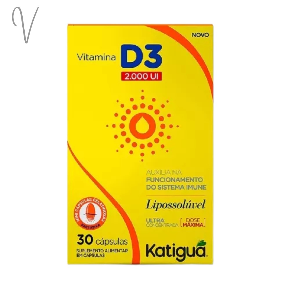 Suplemento Vitamina D3 2.000ui Lipossoluvel 30caps Katigua | Shopee Brasil