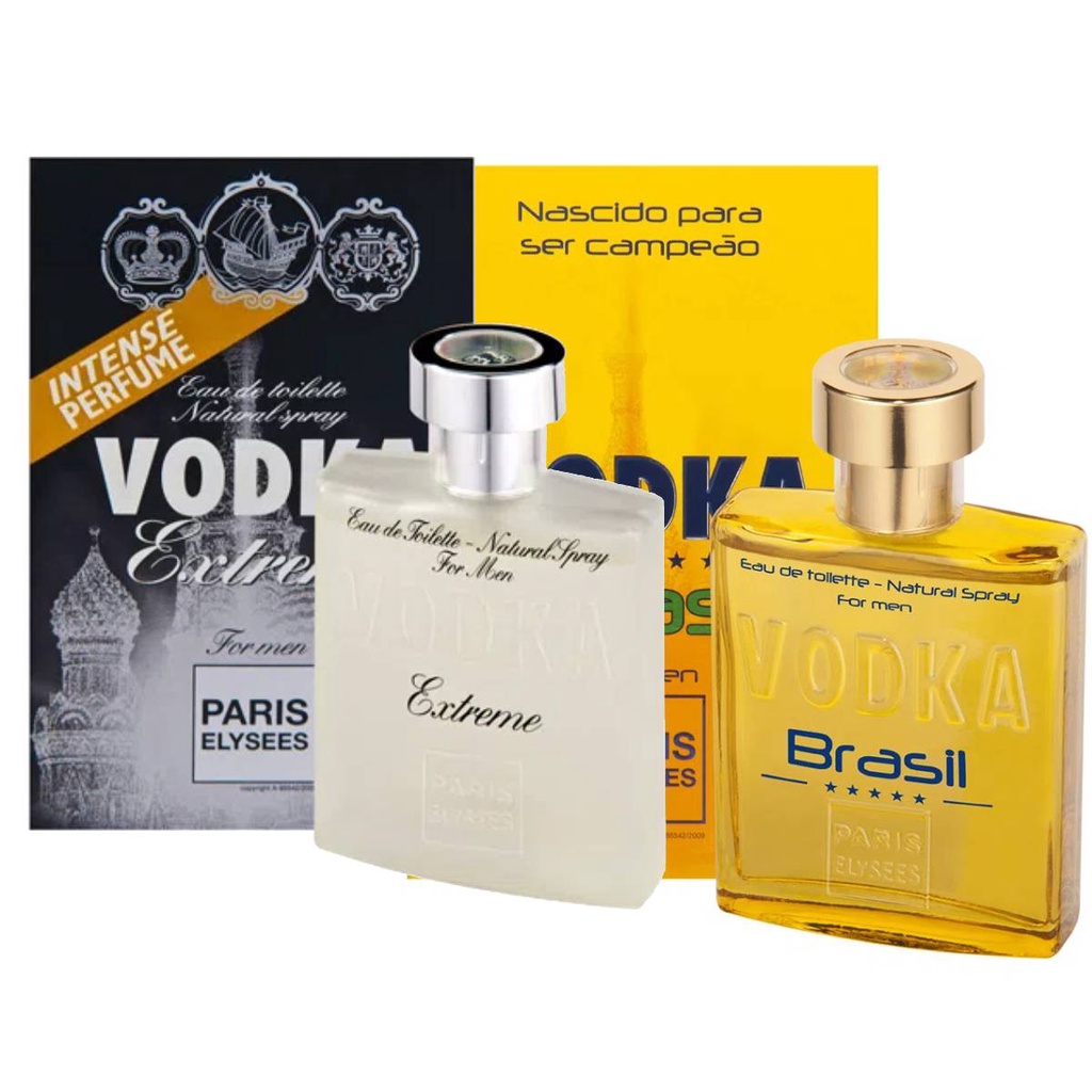 Vodka Brasil Amarelo + Vodka Extreme - Paris Elysees | Shopee Brasil