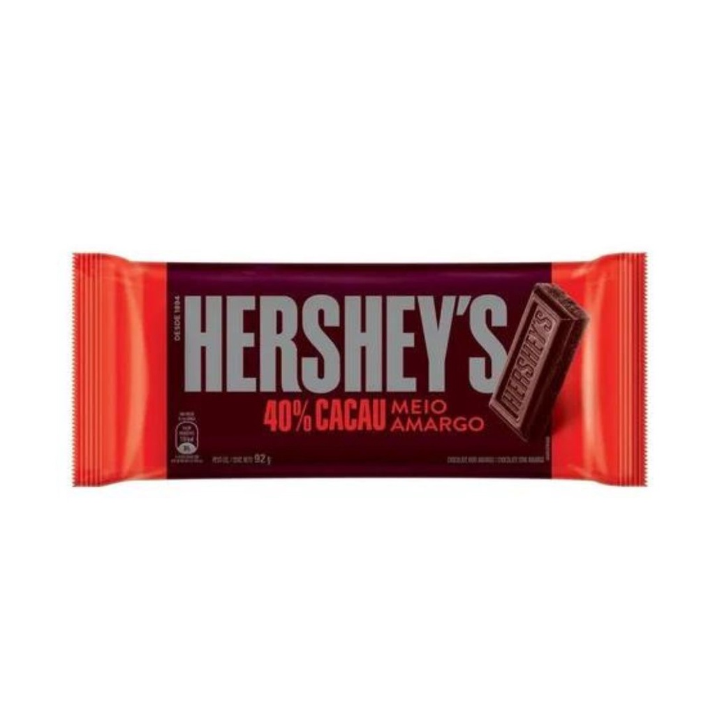 Barra de Chocolate Meio Amargo 82g Hersheys 40% Cacau | Shopee Brasil