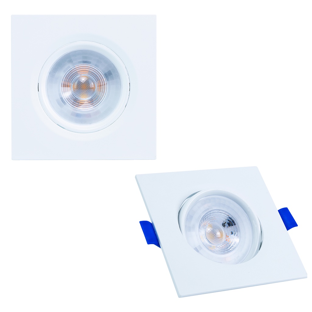 Kit 2 Spot Quadrado Led 7w Embutir Direcionável SMD Branco Quente 3000k ...