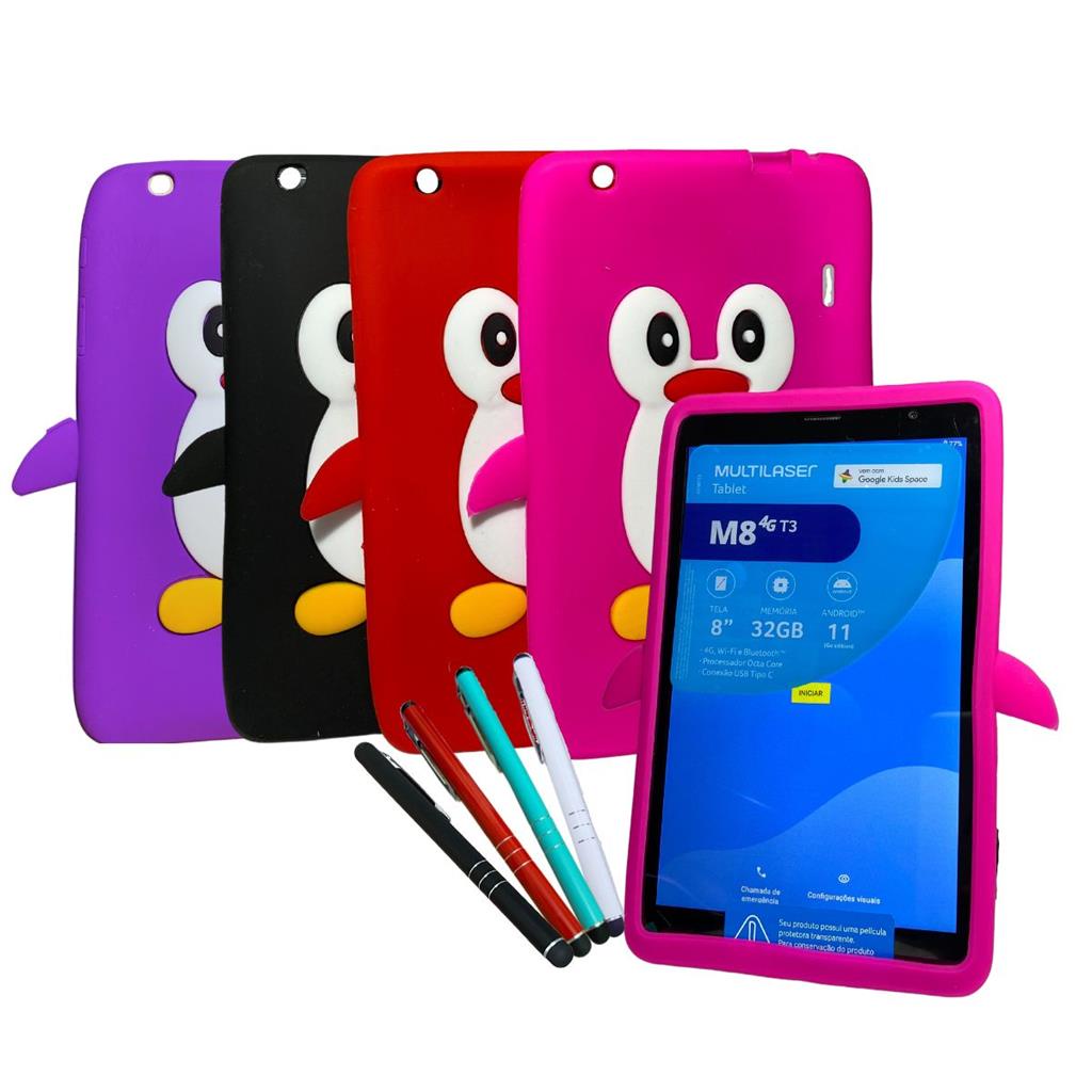 Capa Emborrachada Adaptavel infantil para Tablet 8 polegadas + Caneta ...