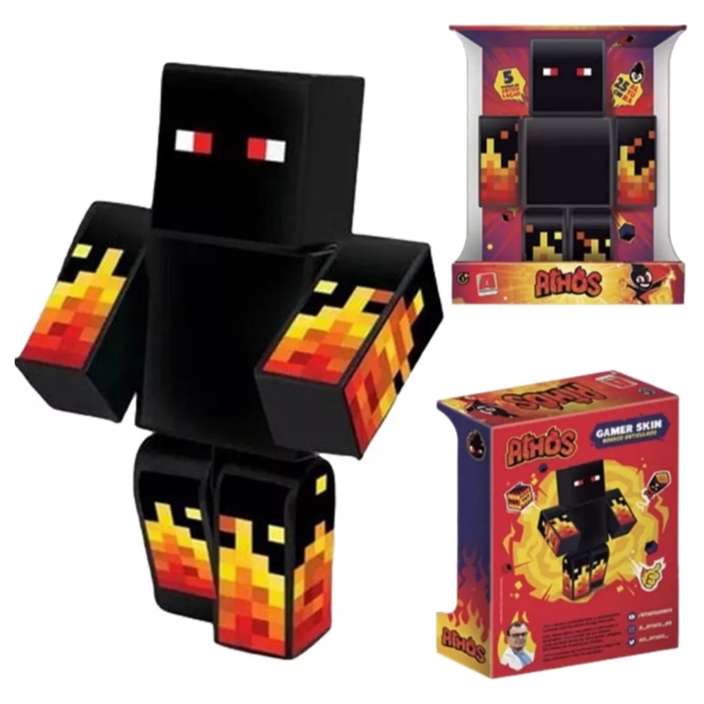 Boneco Athos Original 25cm Minecraft Gamer Skins Articulado | Shopee Brasil