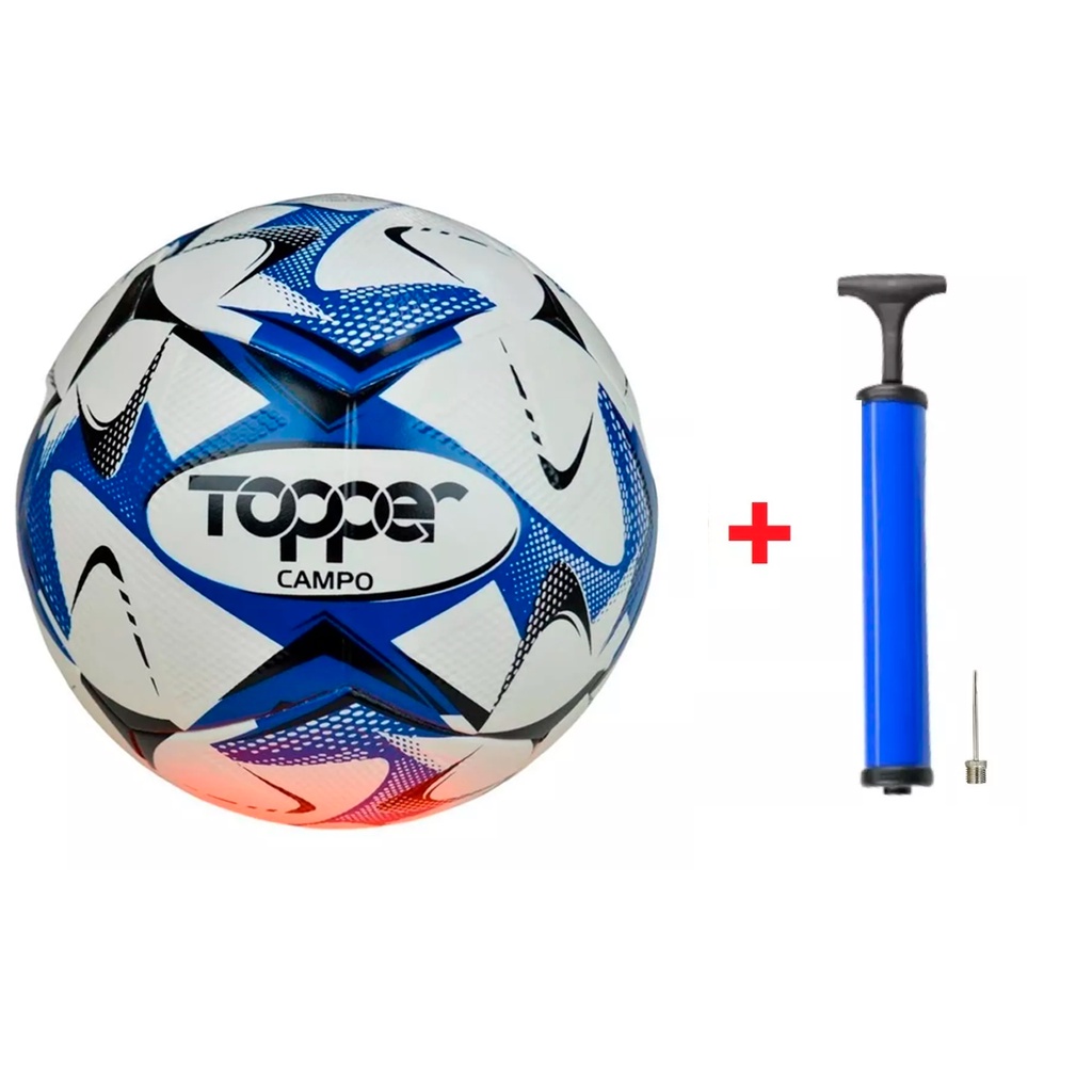 Bola De Futebol Campo Oficial Topper Original + Bomba | Shopee Brasil